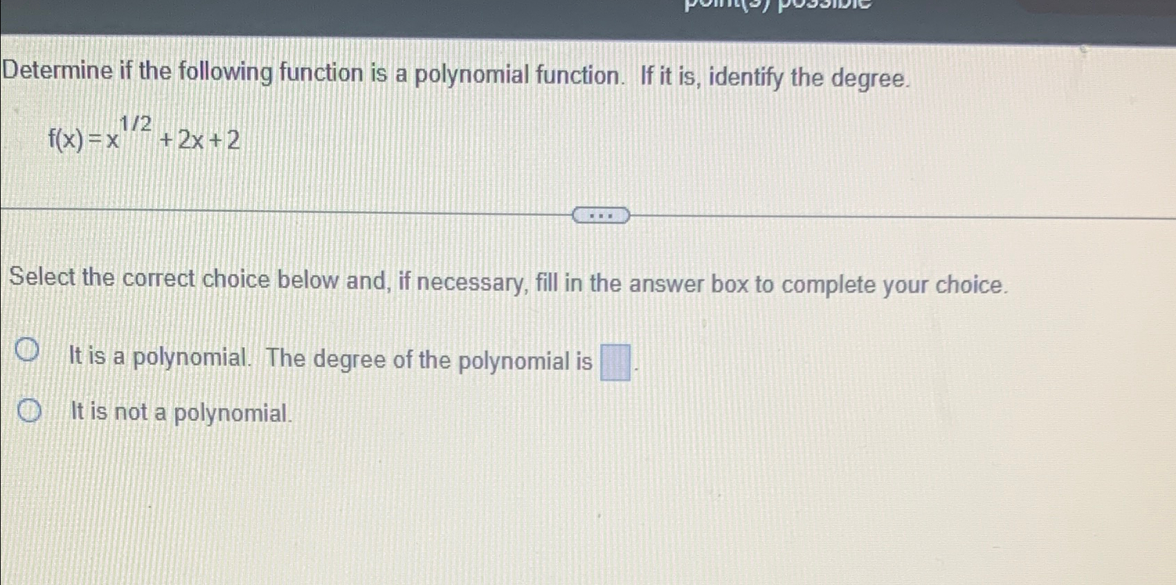 Solved Determine if the following function is a polynomial | Chegg.com
