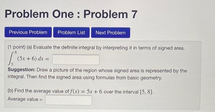 Solved (1 point) (a) Evaluate the definite integral by | Chegg.com