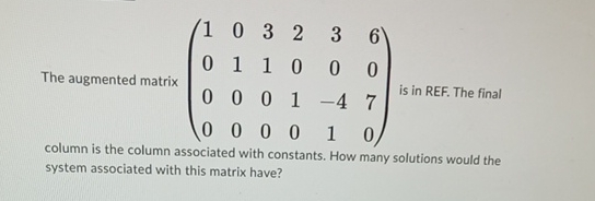 Solved The augmented matrix | Chegg.com