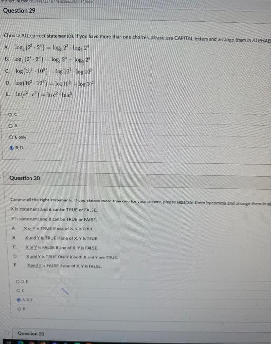 Solved Choose ALL correct statement(5). If you have more | Chegg.com