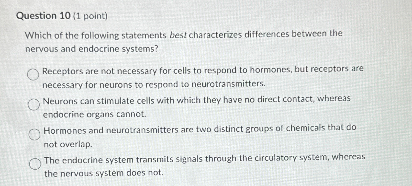 Solved Question 10 (1 ﻿point)Which of the following | Chegg.com