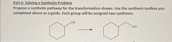 Part II. Solving a Synthesis Problem Propose a | Chegg.com