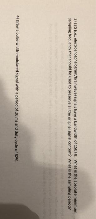 Solved 3) EEG (i.e., electroencephalogram/brainwave) signals | Chegg.com