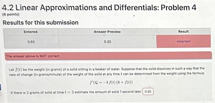 Solved 4 2 Linear Approximations And Differentials Problem