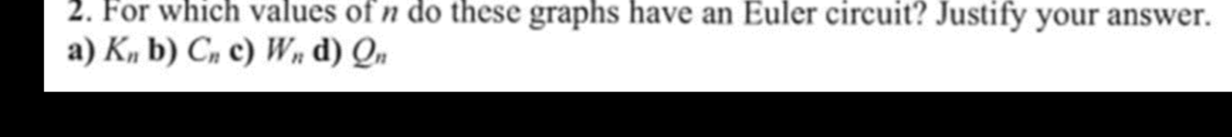 Solved Discrete mathFor which values of n ﻿do these graphs | Chegg.com