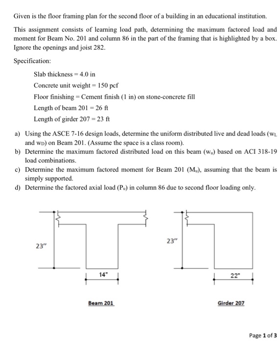 Slab thickness = 4.0 in Concrete unit weight = 150 | Chegg.com