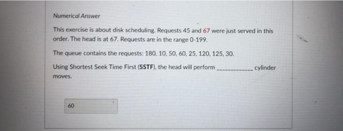 Solved Matching This exercise is about disk scheduling. | Chegg.com