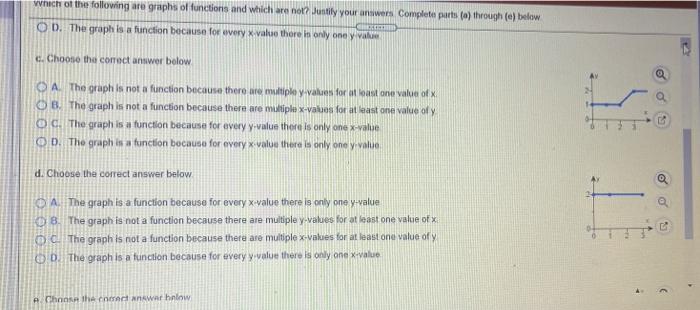 Solved Which of the following are graphs of functions and | Chegg.com