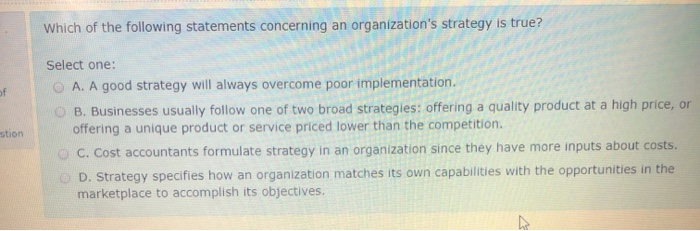 Solved Which Of The Following Statements Concerning An