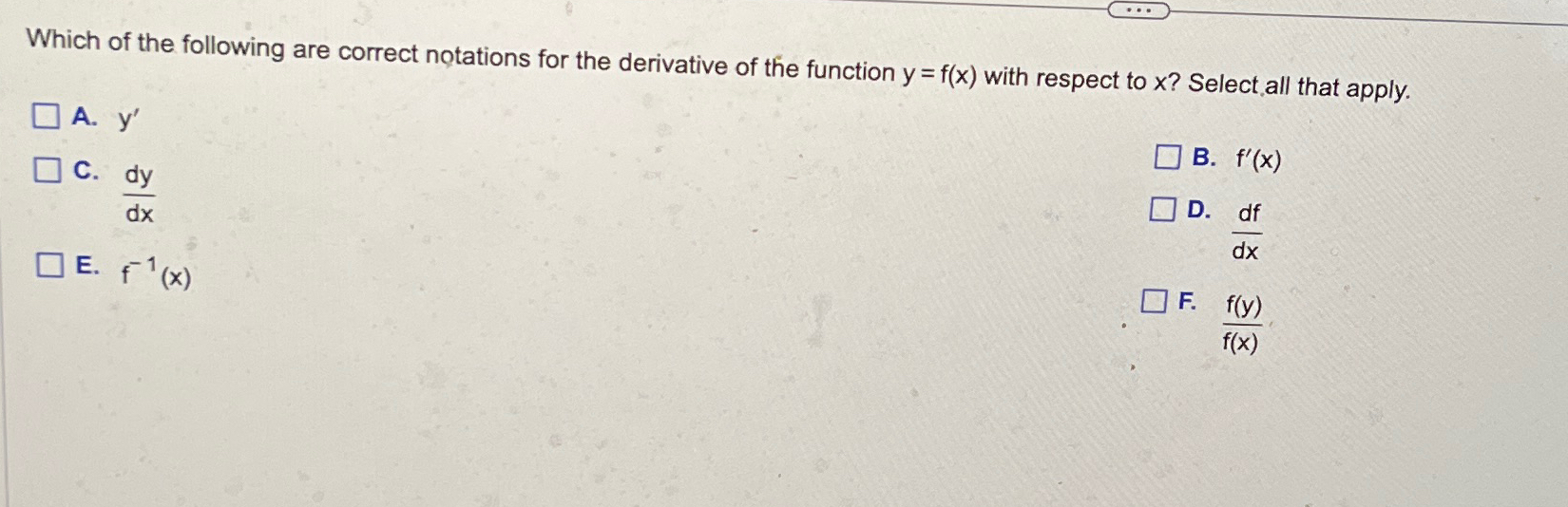 Solved Which of the following are correct notations for the | Chegg.com