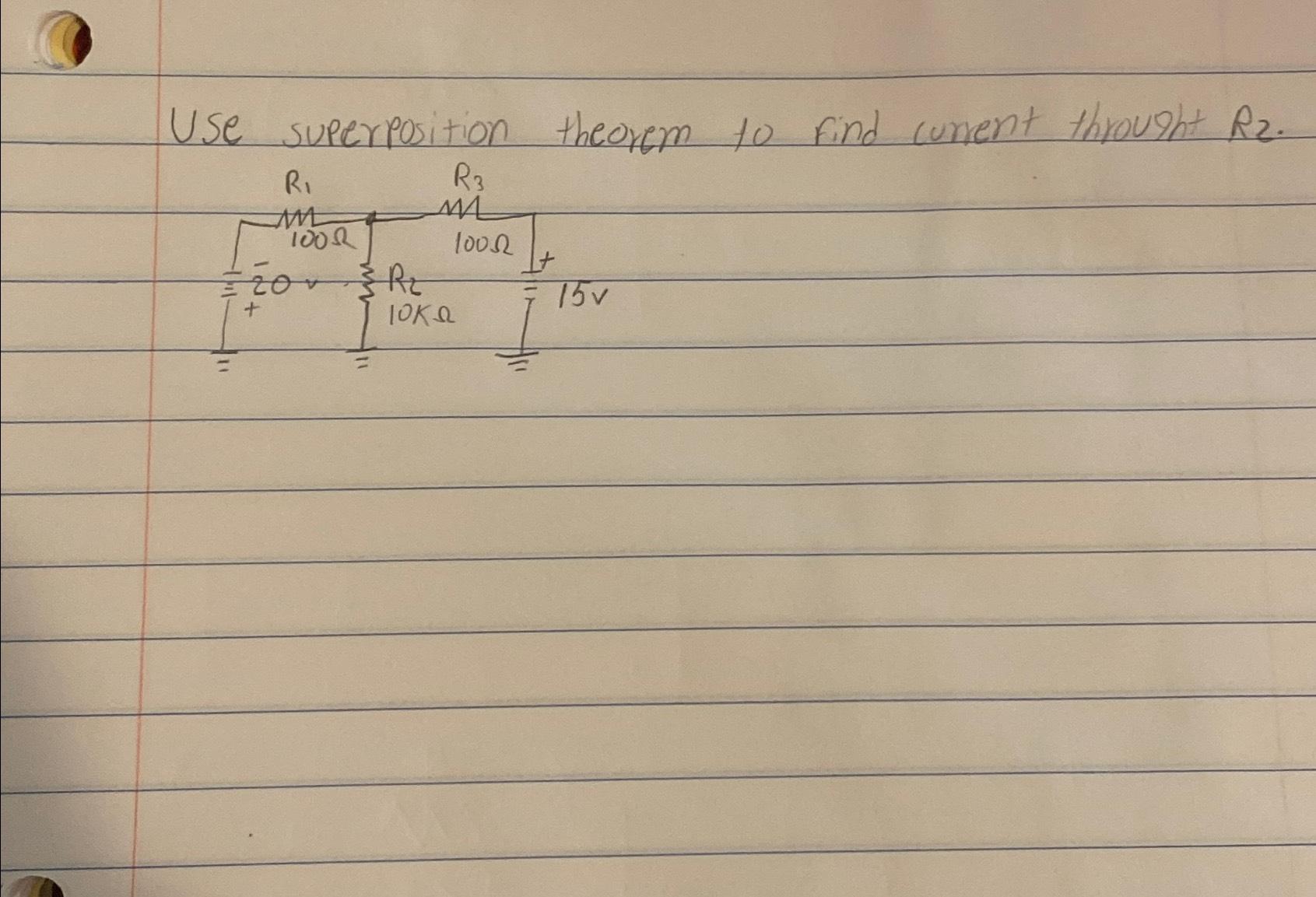 Solved Uss superposition theorem to find current throught R2 | Chegg.com