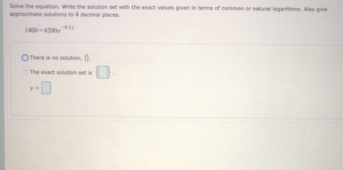 Solved Solve the equation. Write the solution set with the | Chegg.com