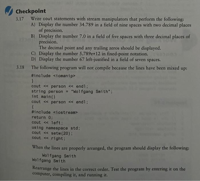 Solved Checkpoint 3.14 Write a multiple assignment statement | Chegg.com
