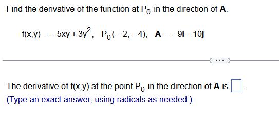 Solved The derivative of f(x,y) ﻿at the point P0 ﻿in the | Chegg.com