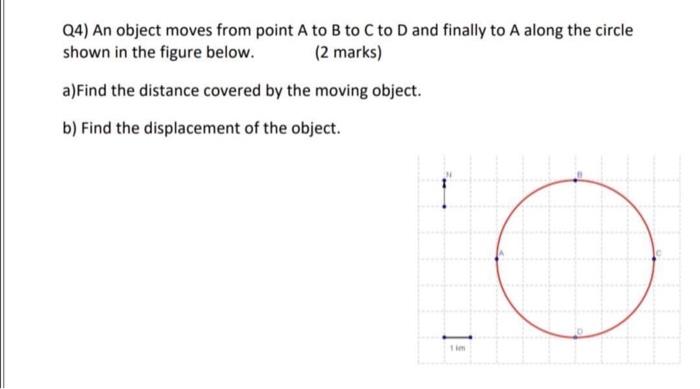 Solved Q4) An object moves from point A to B to C to D and | Chegg.com
