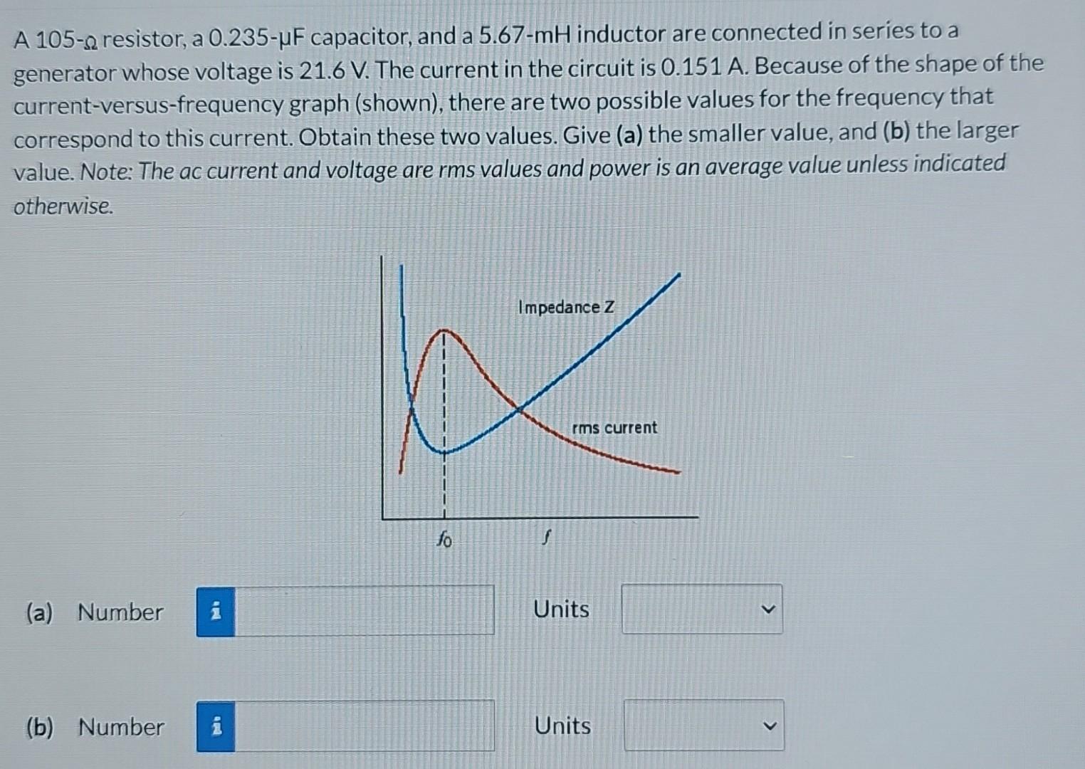 Solved A 105- Ω resistor, a 0.235- μF capacitor, and a | Chegg.com