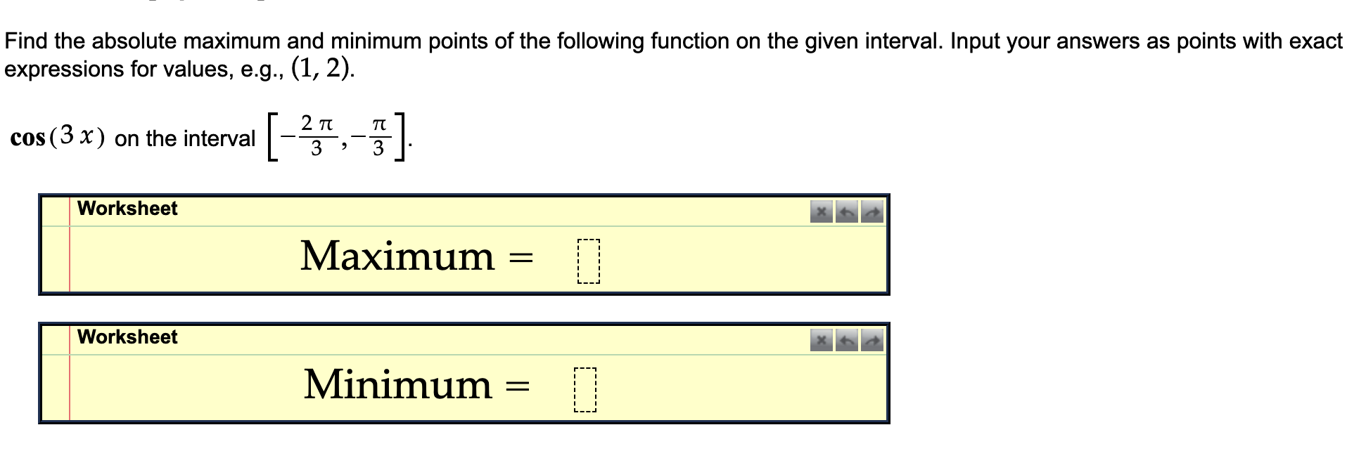 Solved Find the absolute maximum and minimum points of the | Chegg.com