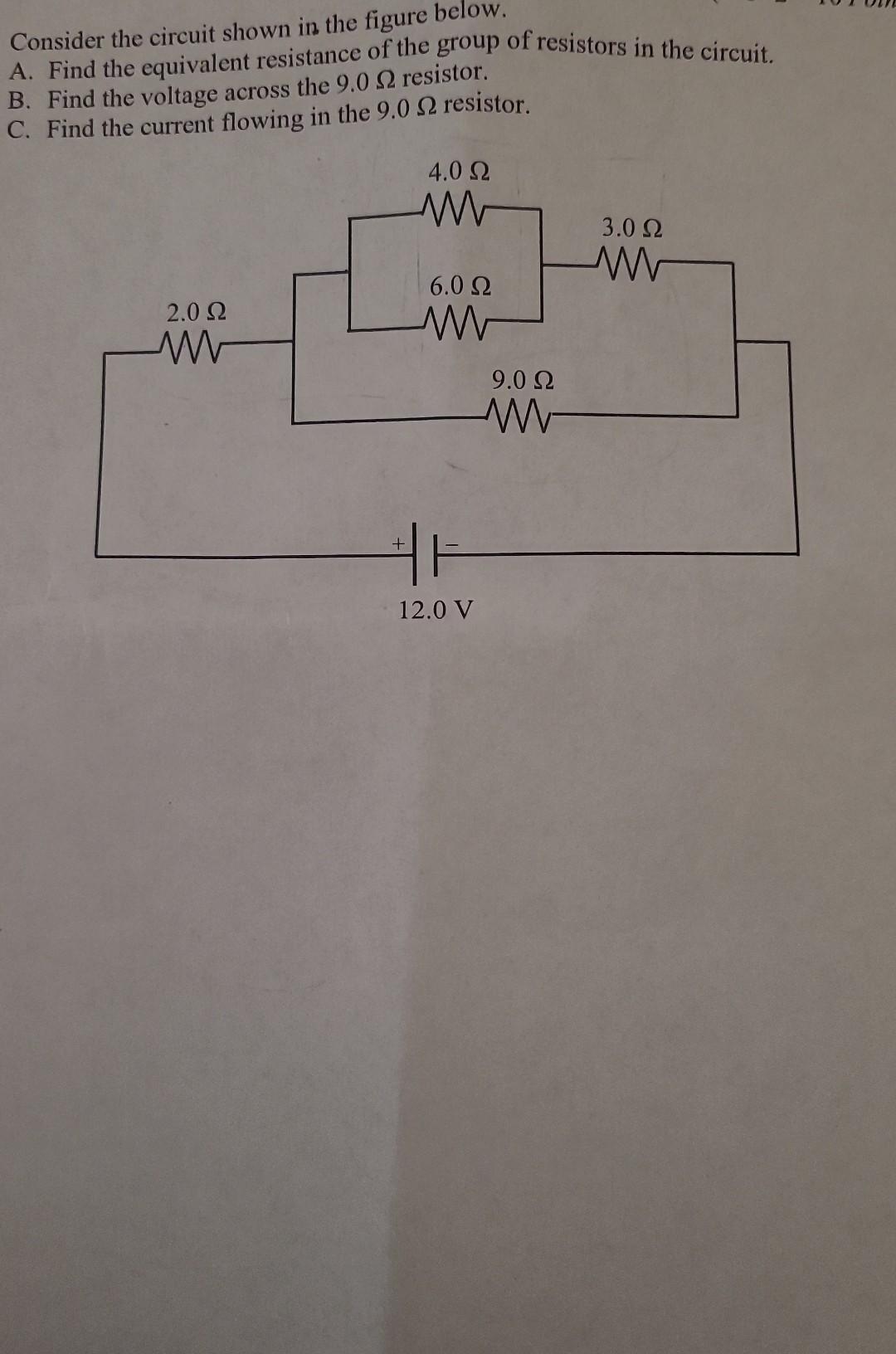 Solved Consider the circuit shown in the figure below. A. | Chegg.com
