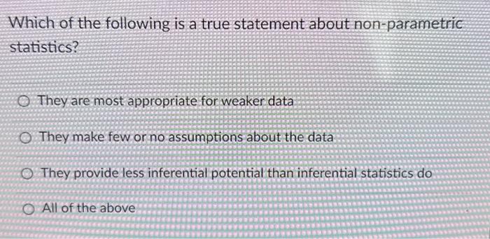Solved Which of the following is a true statement about | Chegg.com