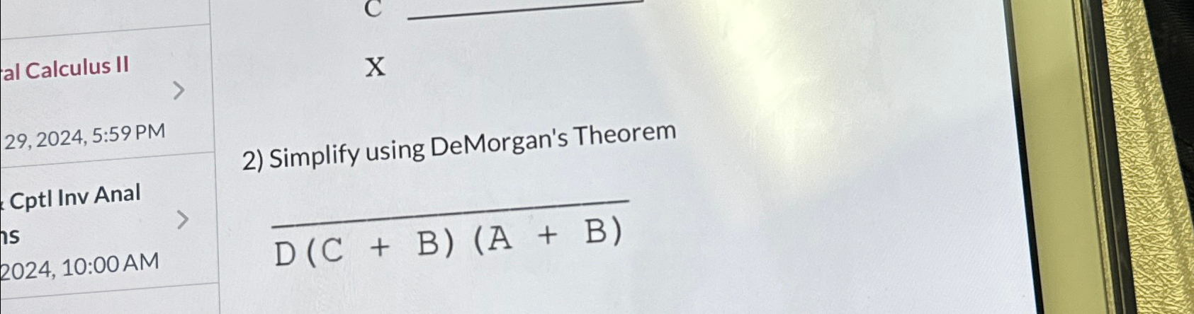 Solved Simplify using DeMorgan's Theorem | Chegg.com