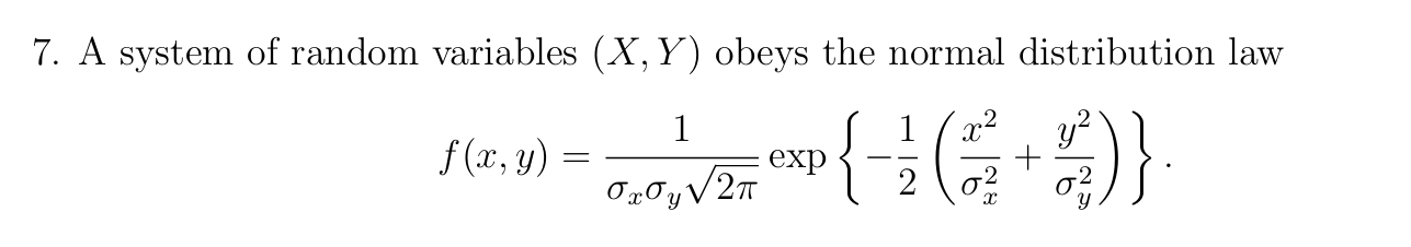 Solved A system of random variables (x,Y) ﻿obeys the normal | Chegg.com