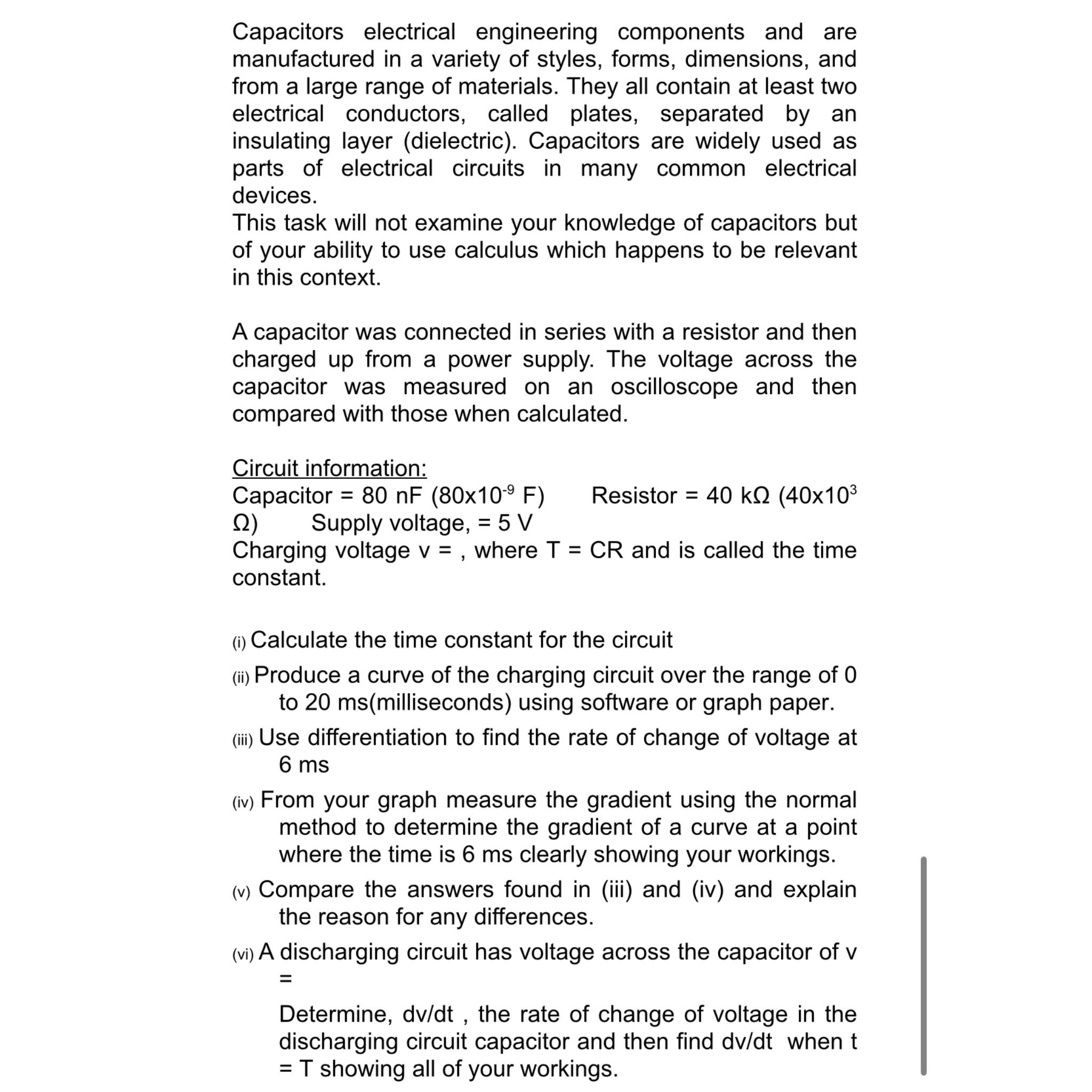 Solved Capacitors electrical engineering components and are | Chegg.com