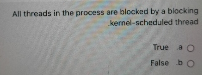 Solved All threads in the process are blocked by a blocking | Chegg.com