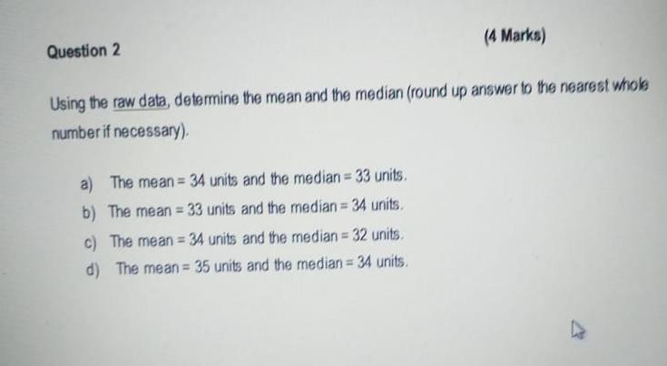 Using the raw data, determine the mean and the median | Chegg.com
