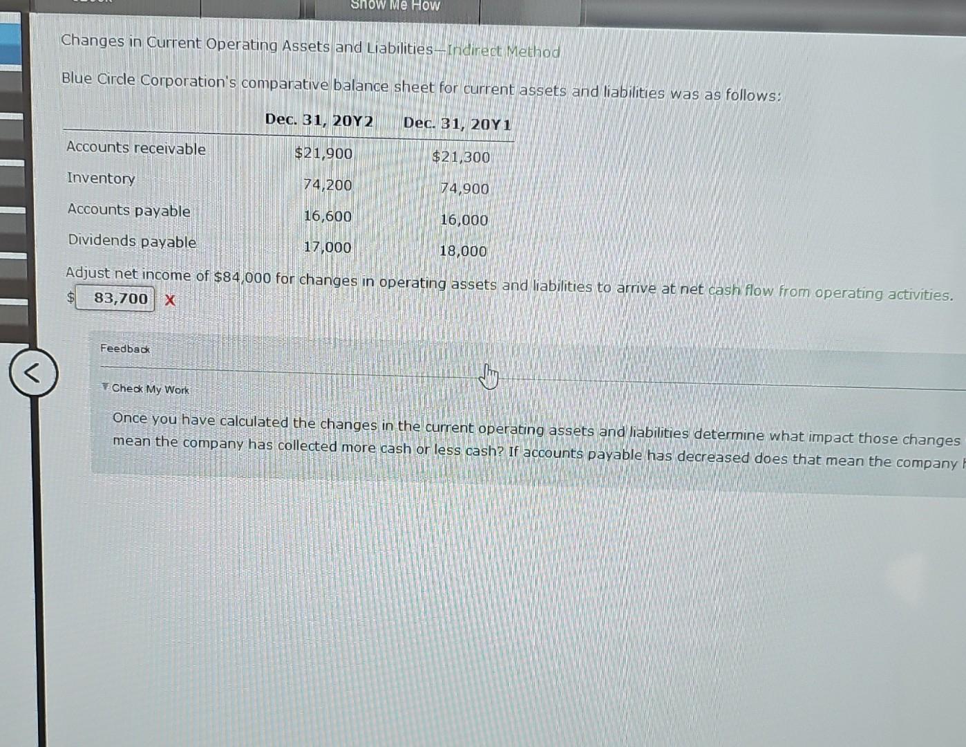 Solved Changes in Current Operating Assets and Liabilities | Chegg.com