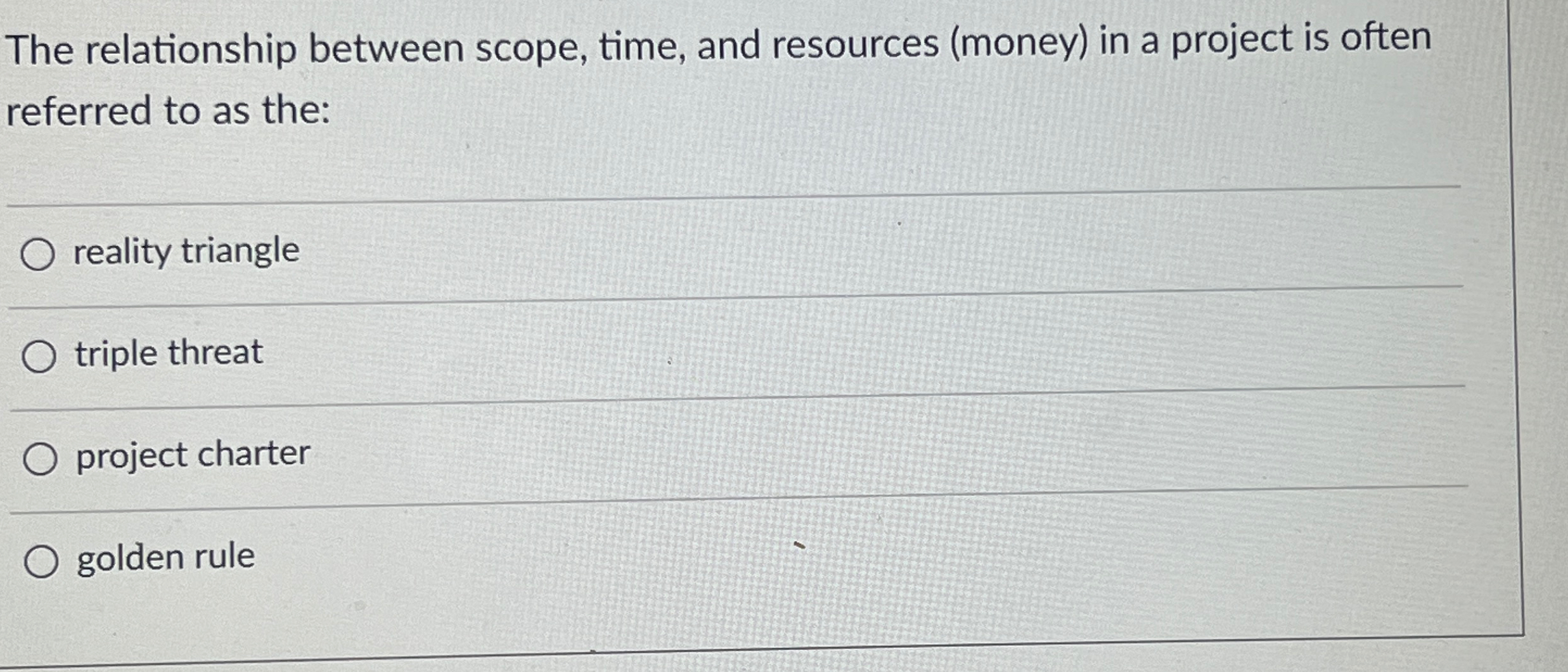 Solved The relationship between scope, time, and resources | Chegg.com