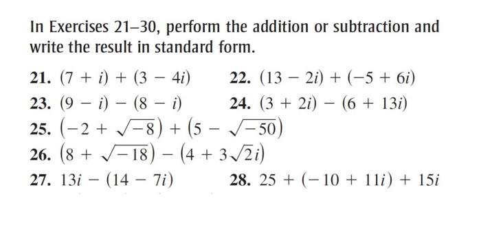 Solved In Exercises 21-30, perform the addition or | Chegg.com