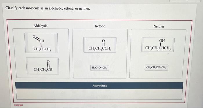 Solved Classify each molecule as an aldehyde, ketone, or | Chegg.com