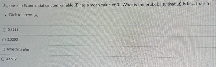 Solved Suppose an Exponential random variable X has a mean | Chegg.com