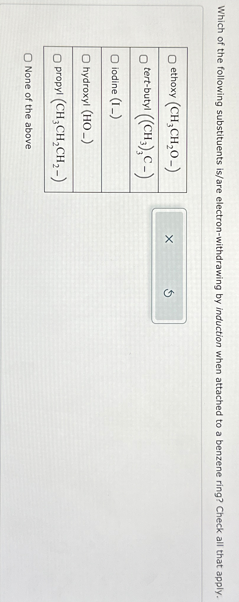 Solved Which of the following substituents is/are | Chegg.com