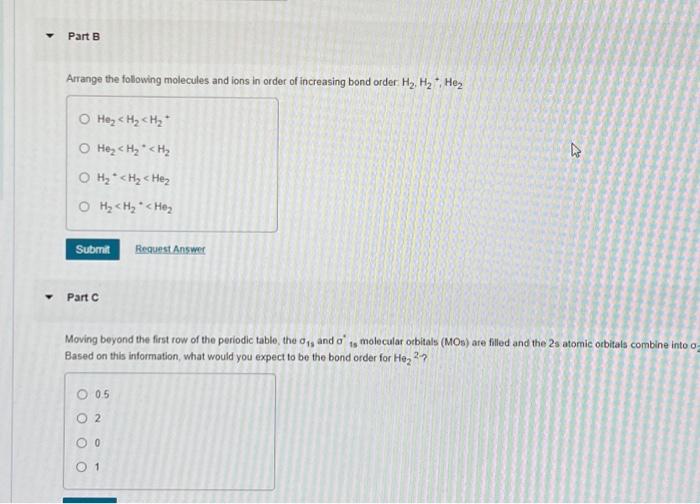Solved Part B Arrange the following molecules and ions in | Chegg.com Solved Part B Arrange the following molecules and ions in | Chegg.com