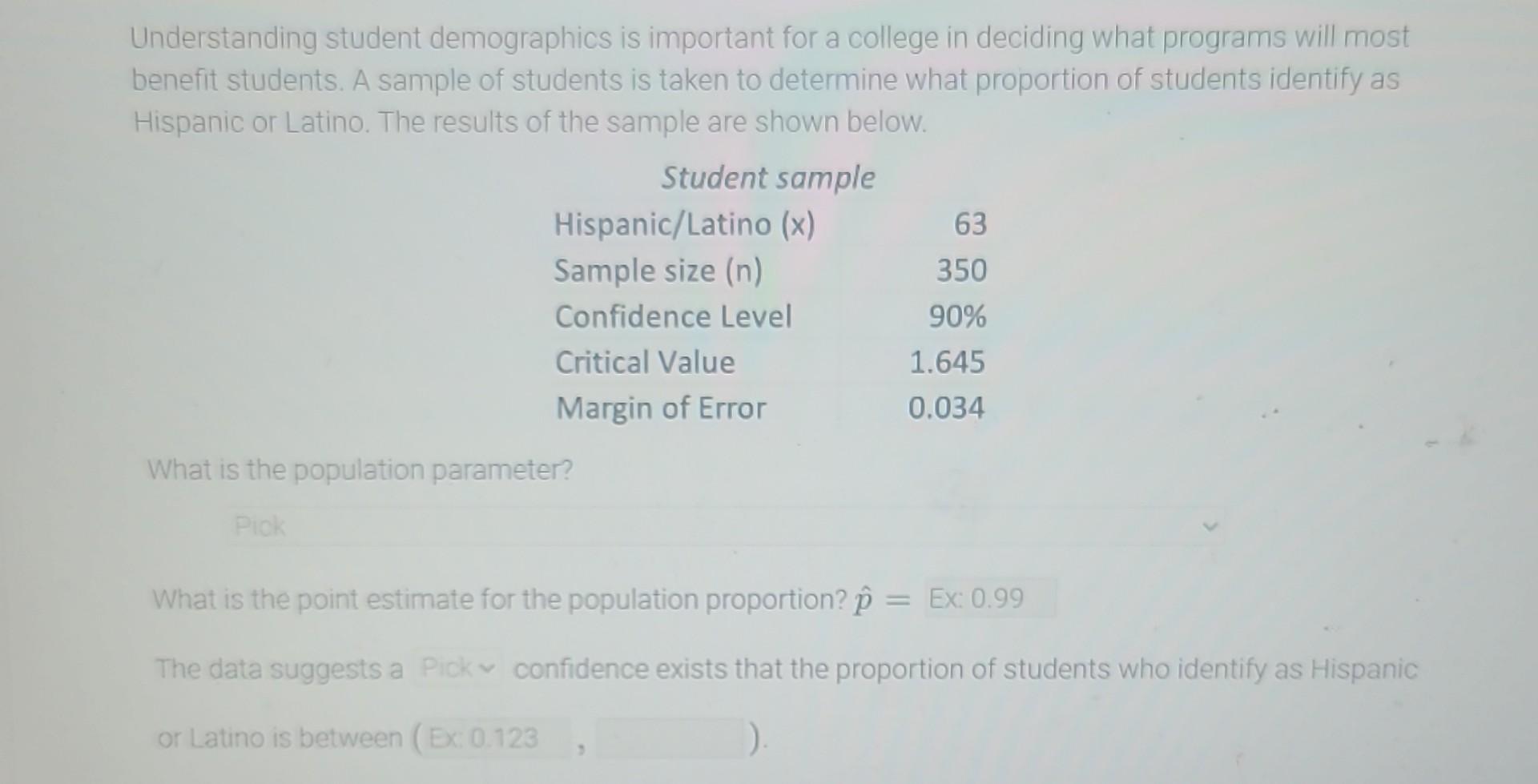 Solved Understanding student demographics is important for a | Chegg.com
