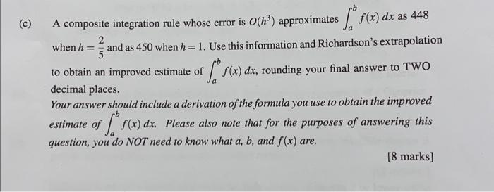 Solved 2) A composite integration rule whose error is O(h3) | Chegg.com