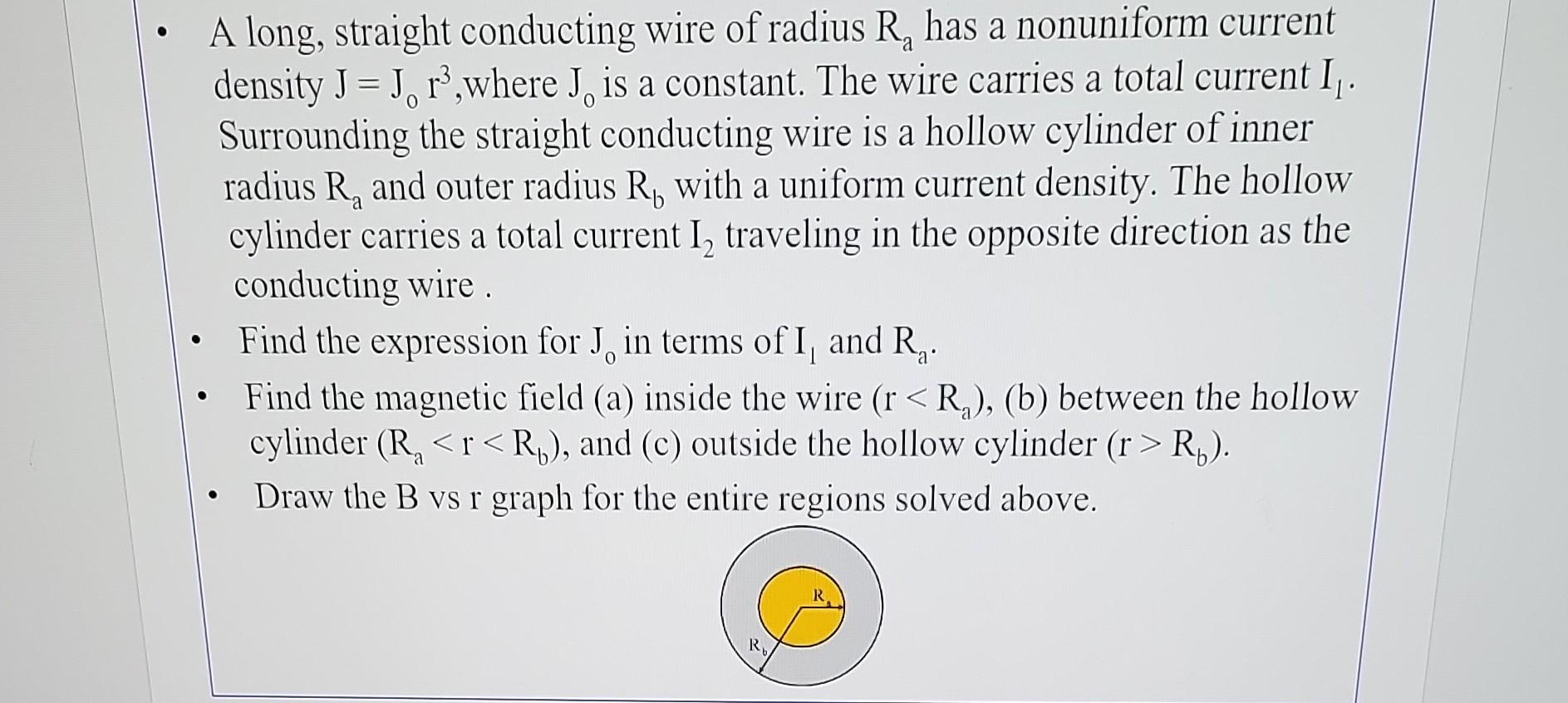 [Solved]: - A long, straight conducting wire of ra