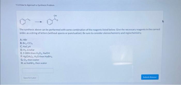 Solved 11.4 How to Approach a Synthesis Problem The | Chegg.com