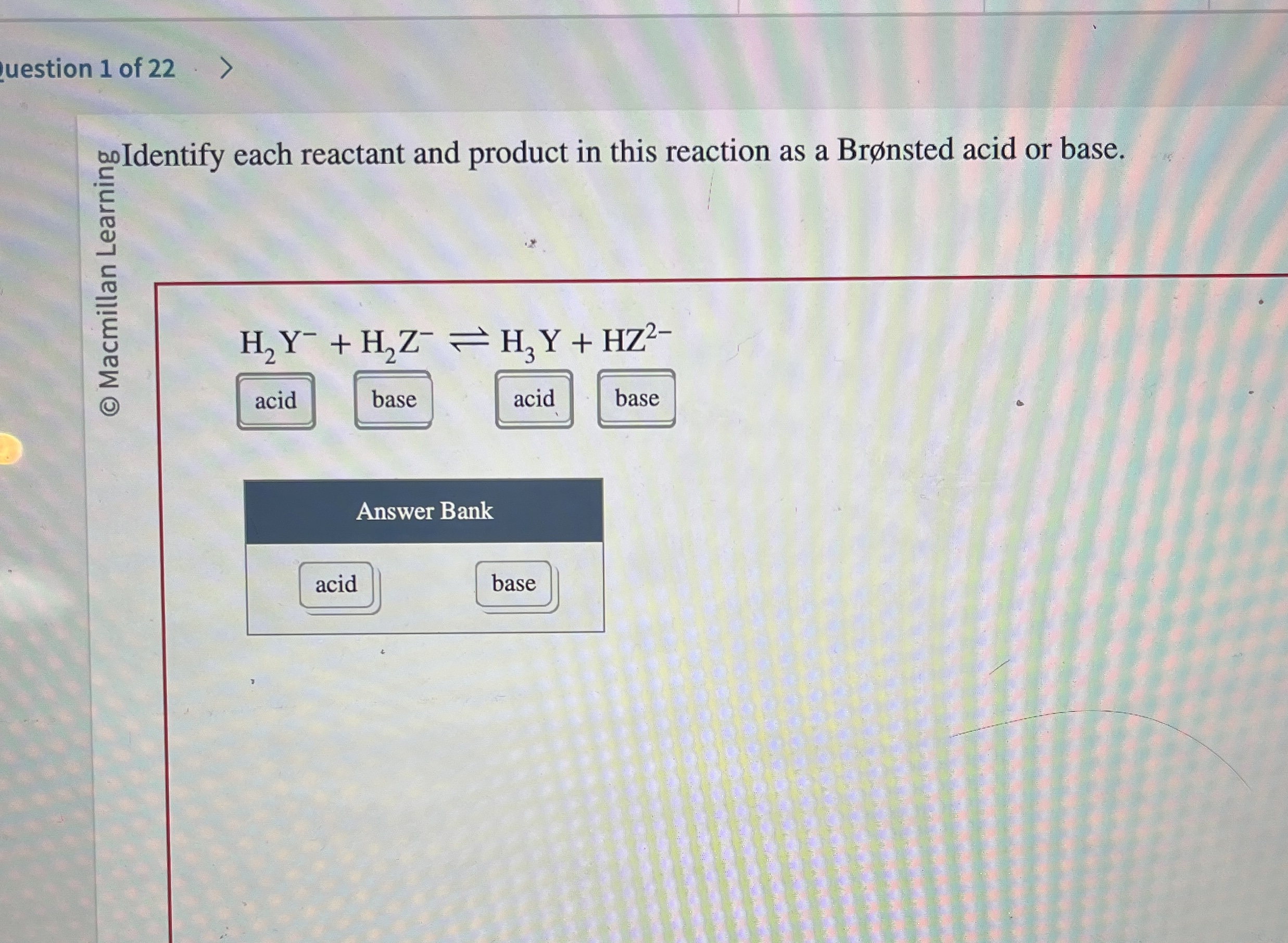 Solved uestion 1 ﻿of 22moIdentify each reactant and product | Chegg.com