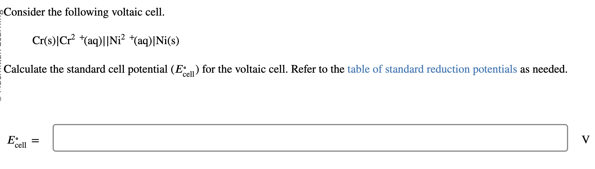 Solved Consider the following voltaic | Chegg.com