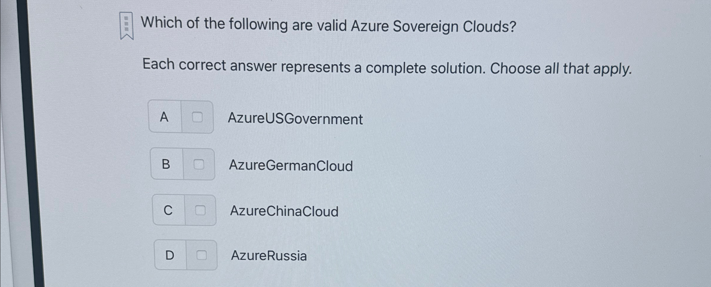 Solved Which of the following are valid Azure Sovereign | Chegg.com