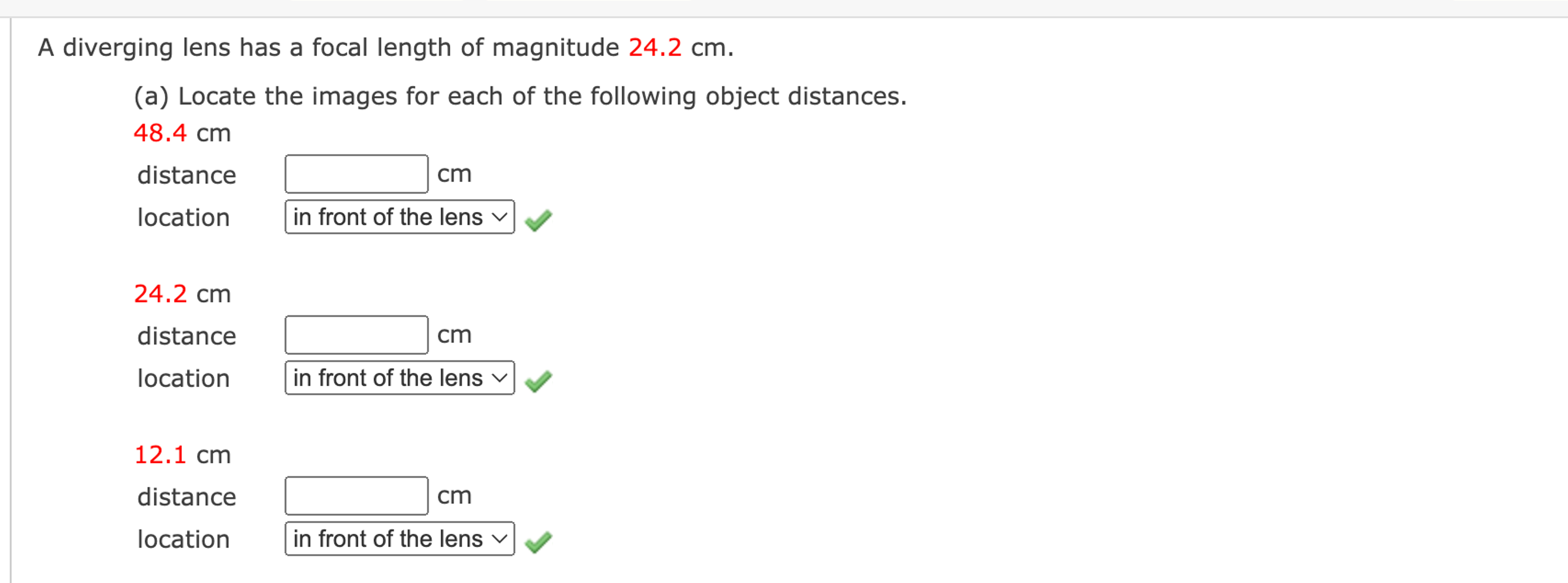 Solved (d) ﻿Find the magnification for the object at | Chegg.com