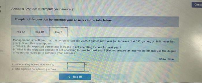 Solved Exercise 5-15 (Algo) Operating Leverage [LO5-1, | Chegg.com