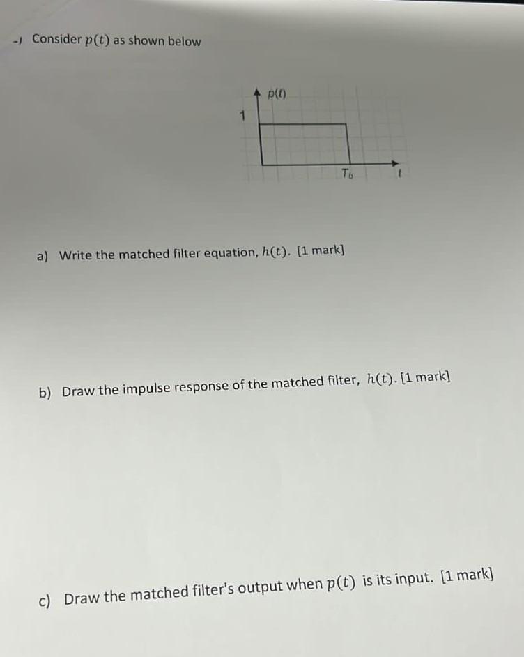 Solved Consider p(t) as shown below p(t) T_{s} a) Write the | Chegg.com