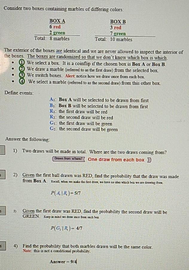 Solved with probabilities: 0.0875,Consider two boxes | Chegg.com