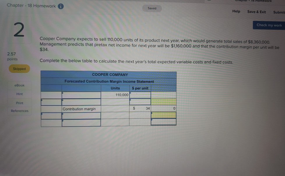 Solved Sava Help Save & Exit Submit Check my work 1 Nombre | Chegg.com