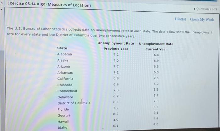 Solved s Exercise 03.14 Algo (Measures of Location) 4 | Chegg.com