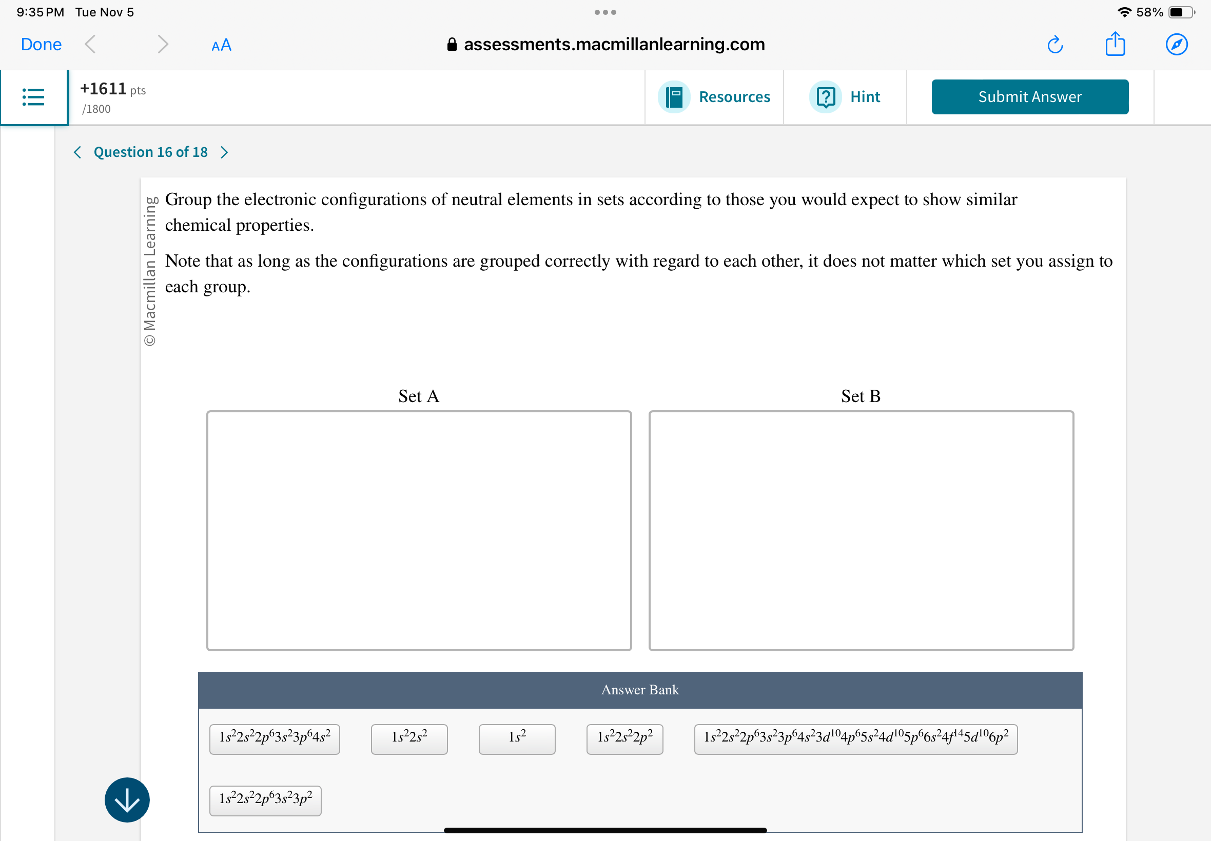 Solved Group the electronic configurations of ﻿neutral | Chegg.com