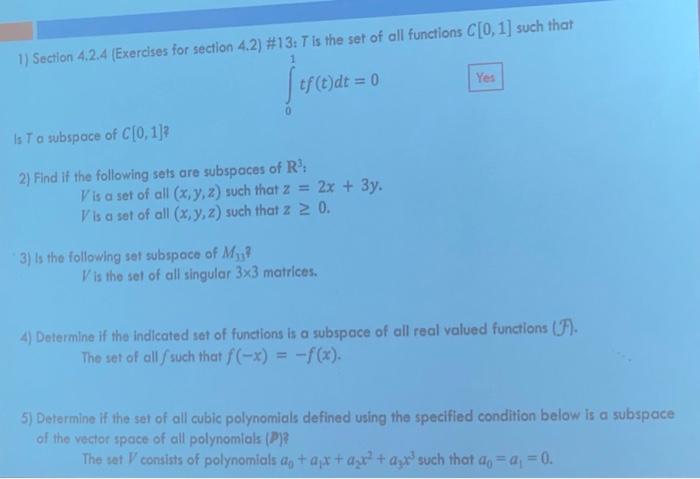 Solved 1) Section 4.2 .4 (Exercises for section 4.2) \#13: T | Chegg.com